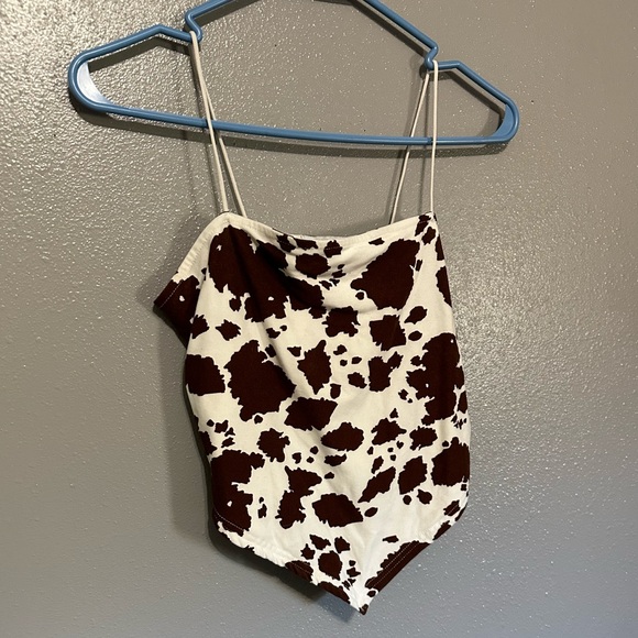 Tops | Cow Print Crop Top | Poshmark